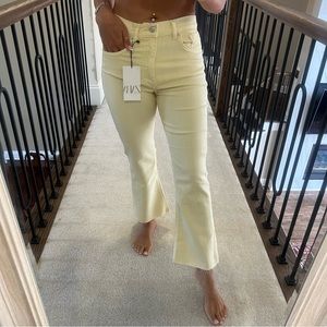 Zara | Pants & Jumpsuits | Zara Pale Yellow Jeans | Poshmark